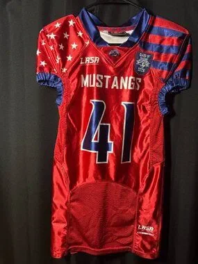 Tops | Custom Mustangs 41 Youth Football Jersey Lrsa Class Of 228 ...